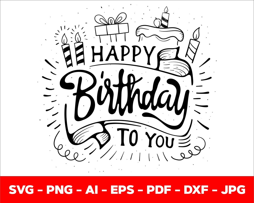 Joyeux anniversaire svg Bundle svg joyeux anniversaire lettrage Desingn ...