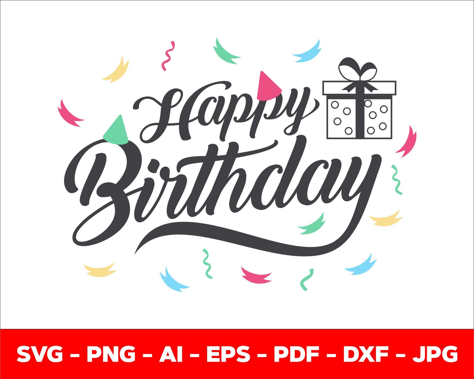 Happy Birthday Svg Bundle Svg Cute Funny Birthday Calligraph Etsy