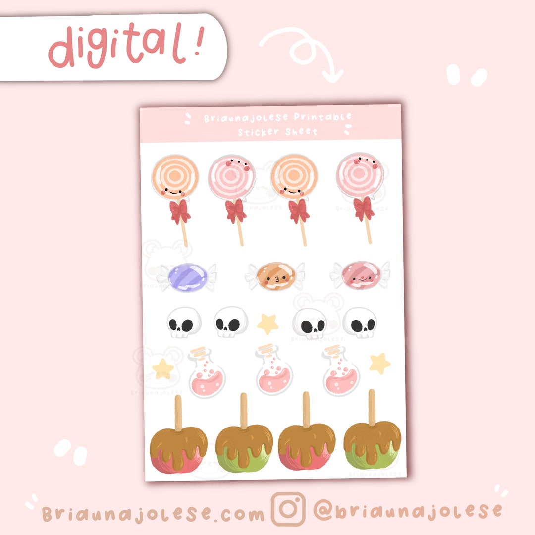 Halloween Candy Sticker Sheet - Etsy