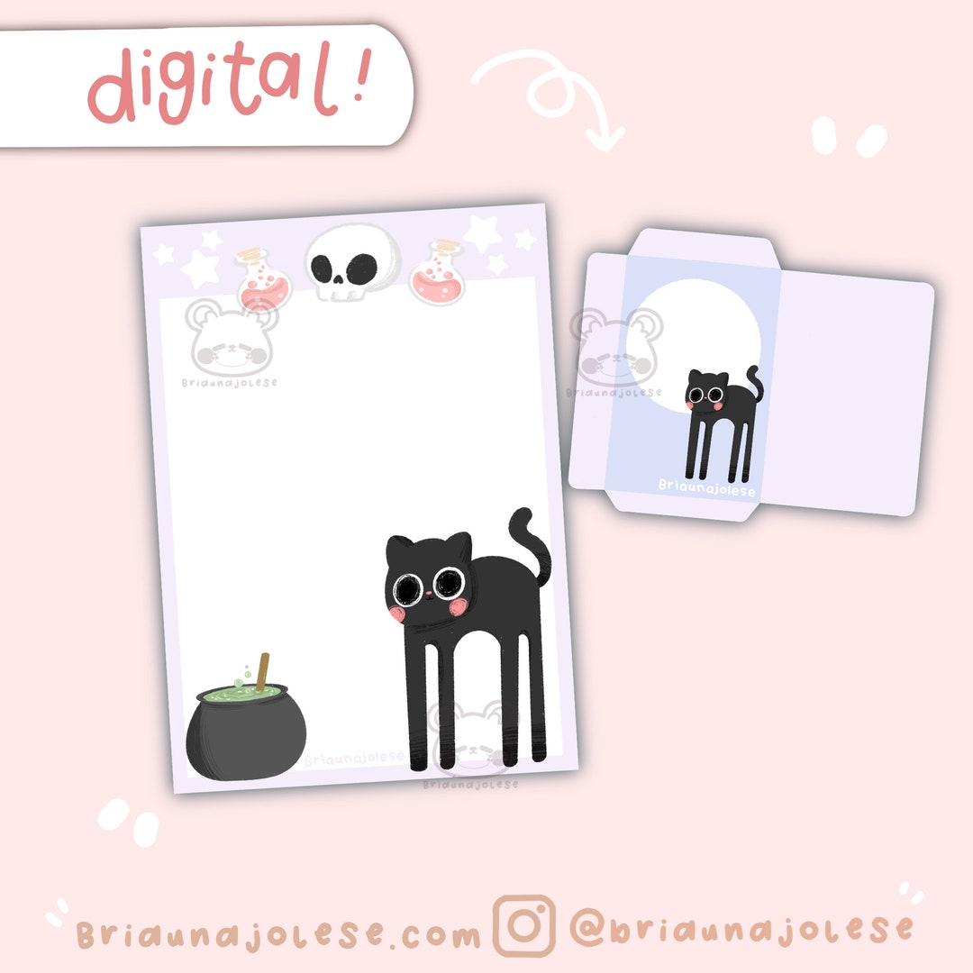 Witchy Kitty Letter Set - Etsy