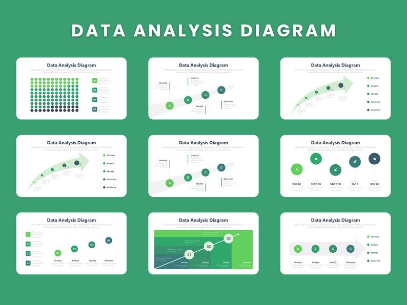 DATA ANALYSIS Diagram Infographics - Google Slides | Keynote | PPT - Etsy