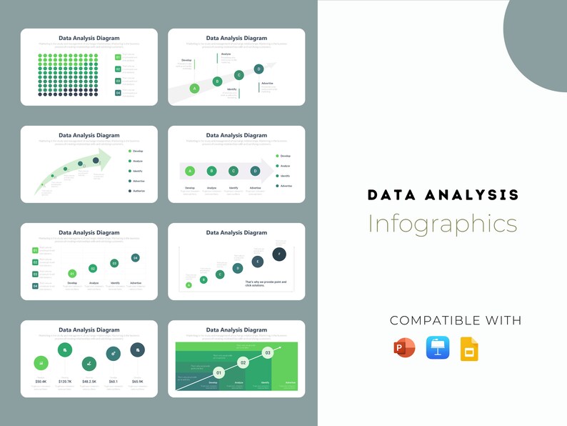 DATA ANALYSIS Diagram Infographics - Google Slides | Keynote | PPT - Etsy