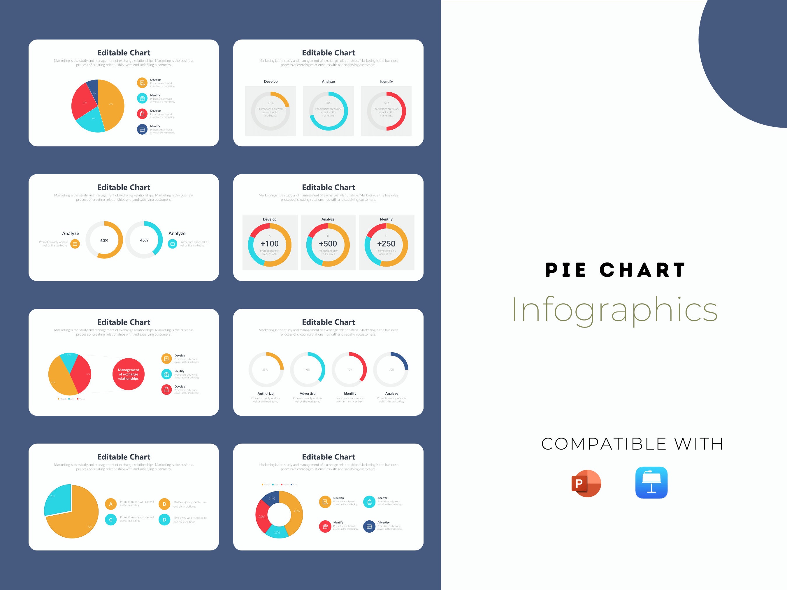 PIE CHARTS Infographics Keynote Template PPT Powerpoint Template ...