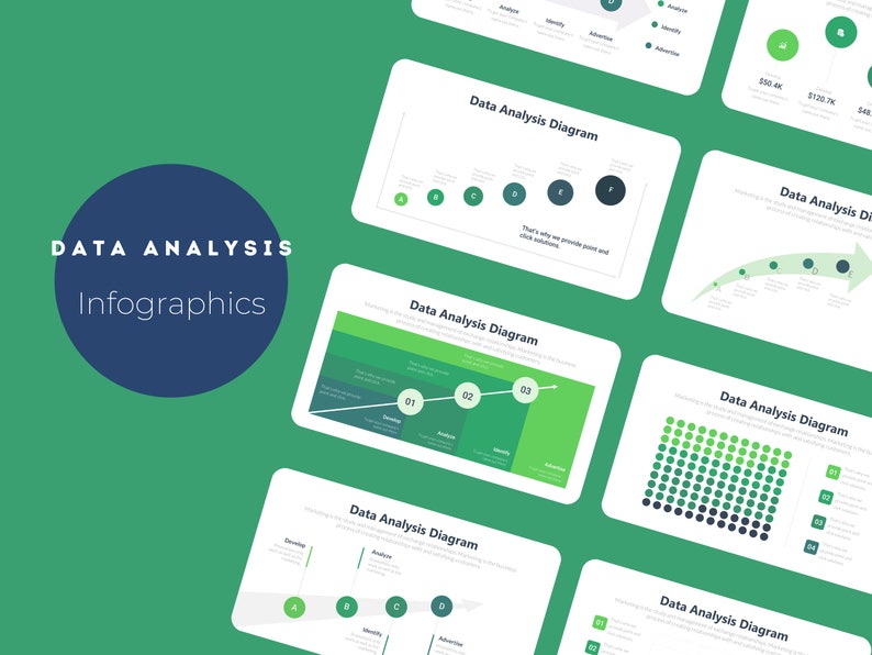 DATA ANALYSIS Diagram Infographics - Google Slides | Keynote | PPT - Etsy