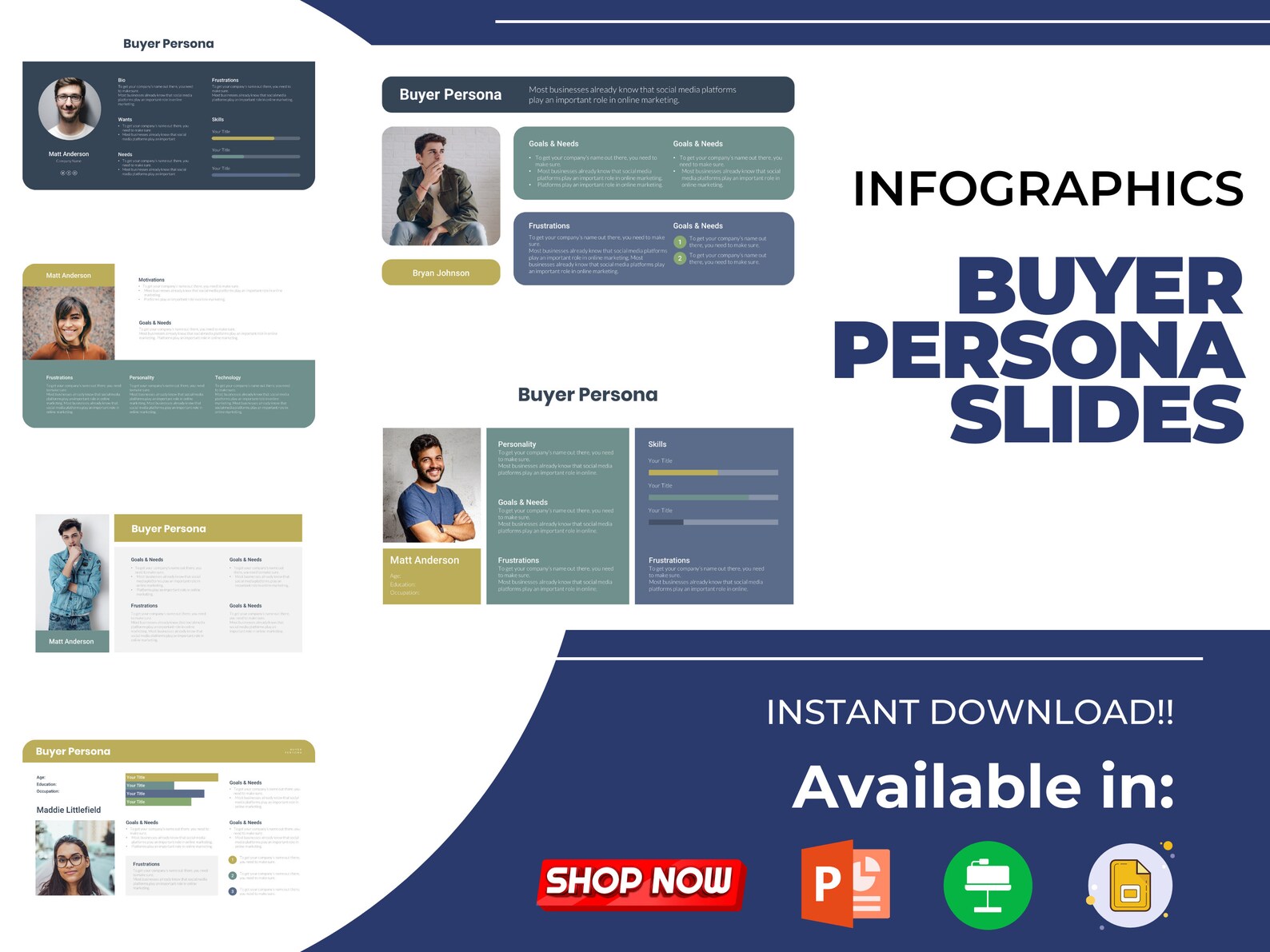 Buyer Persona Infographic Templates Diagrams for Powerpoint - Etsy