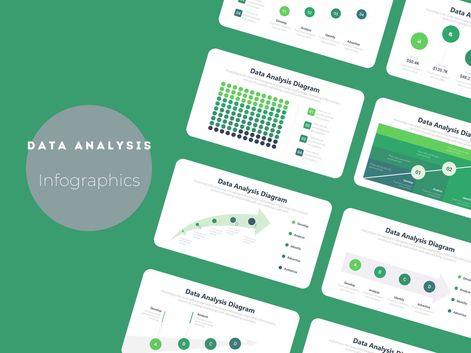 DATA ANALYSIS Diagram Infographics Google Slides Keynote - Etsy