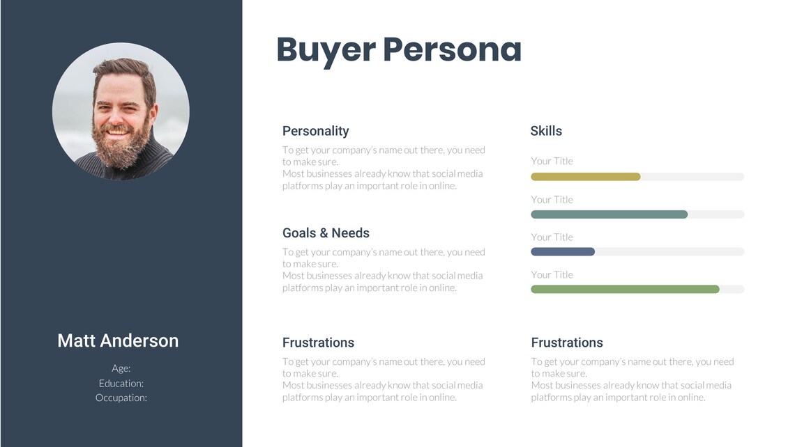 Buyer Persona Infographic Templates Diagrams for Powerpoint - Etsy