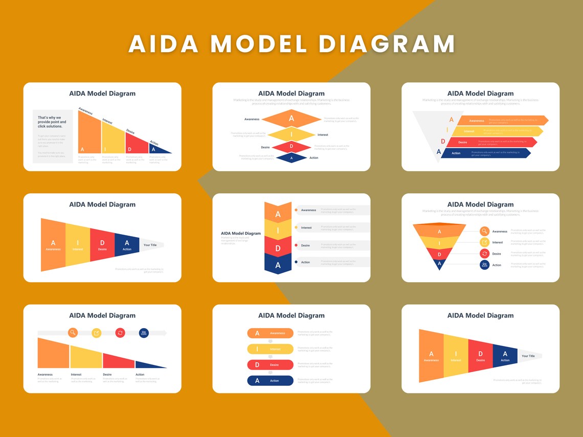 AIDA Infographics - Google Slides Keynote PPT, Templates, Illustrator ...