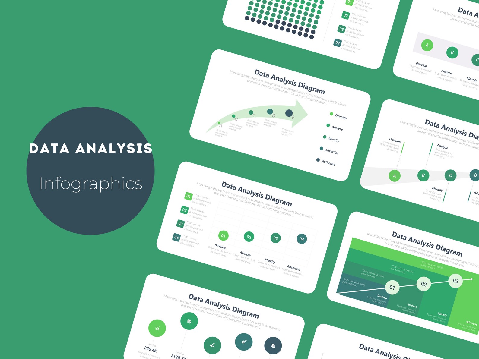 DATA ANALYSIS Diagram Infographics - Google Slides | Keynote | PPT - Etsy