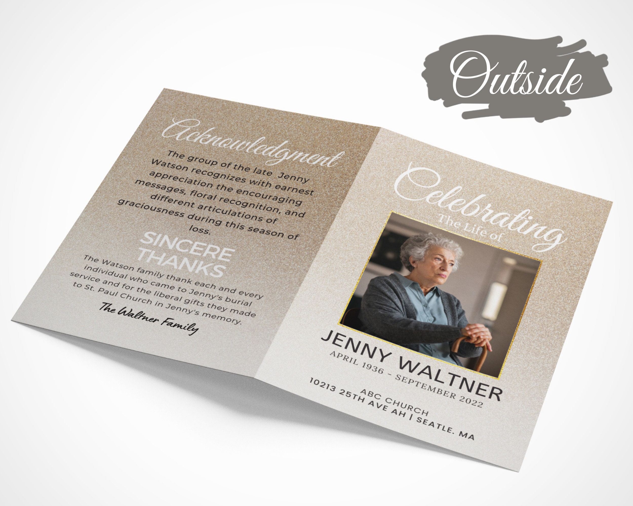 Funeral Programs Template Obituary Template for Funeral - Etsy