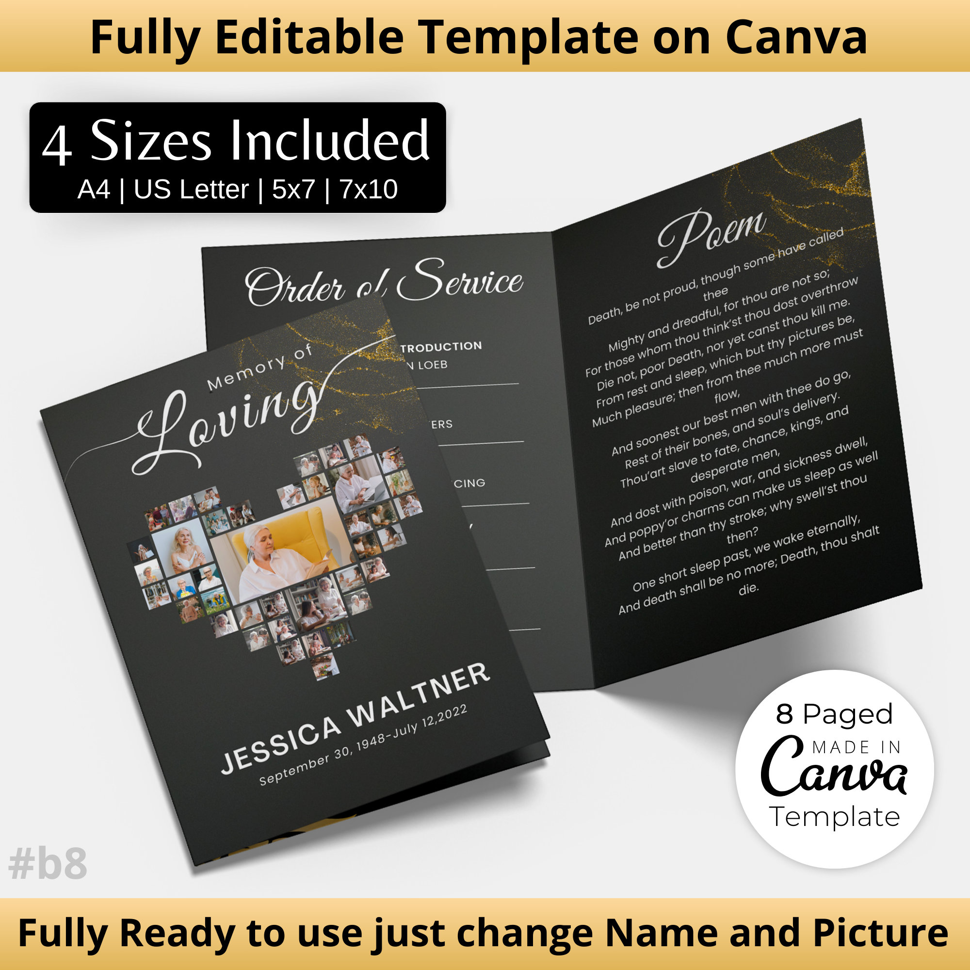 Funeral Programs Template Obituary Template for Funeral Memorial ...