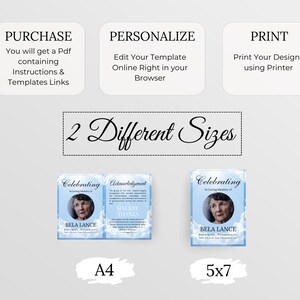 Blue Funeral Programs Template Obituary Template for Funeral Memorial ...