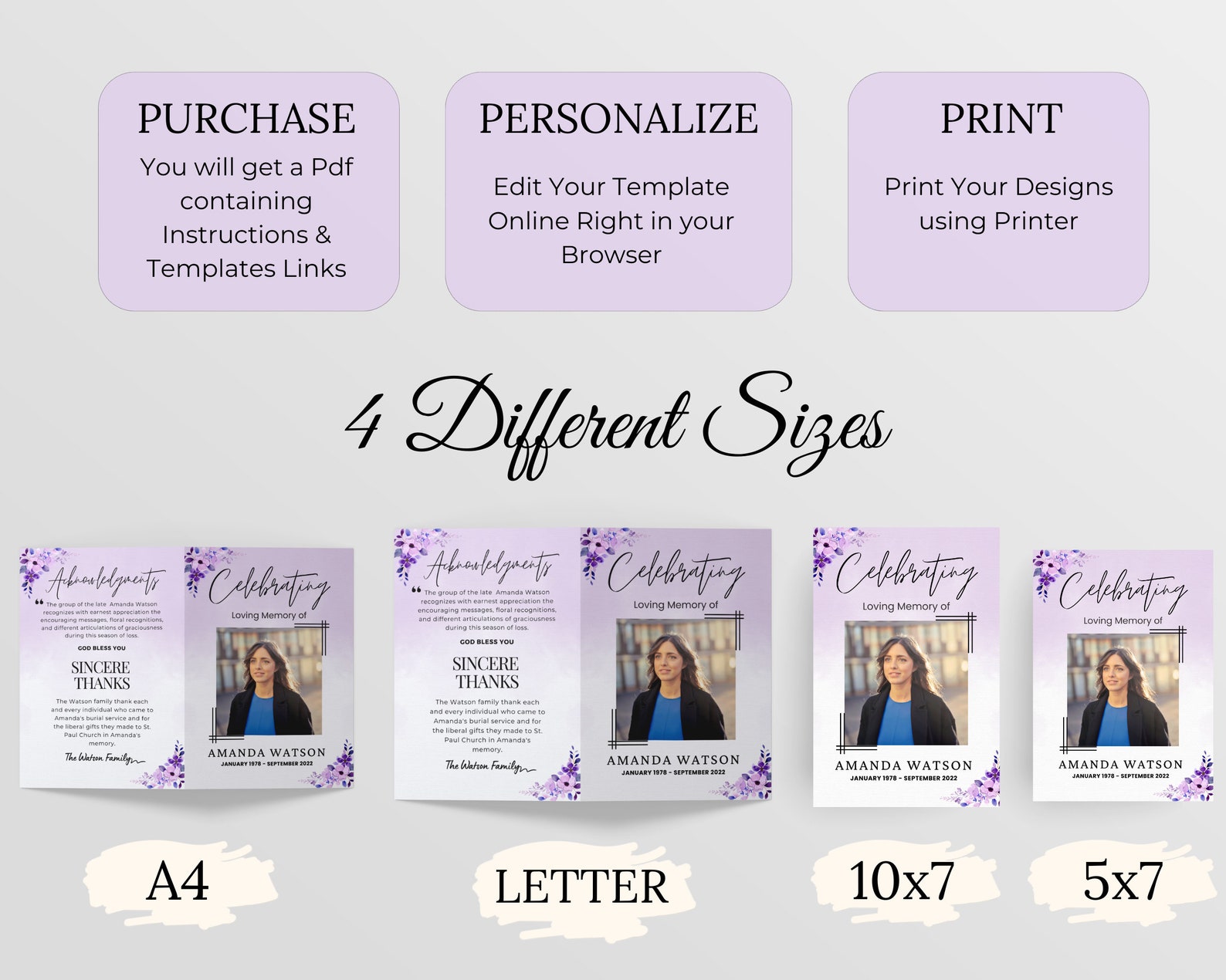 Funeral Programs Template Obituary Template for Funeral Memorial ...