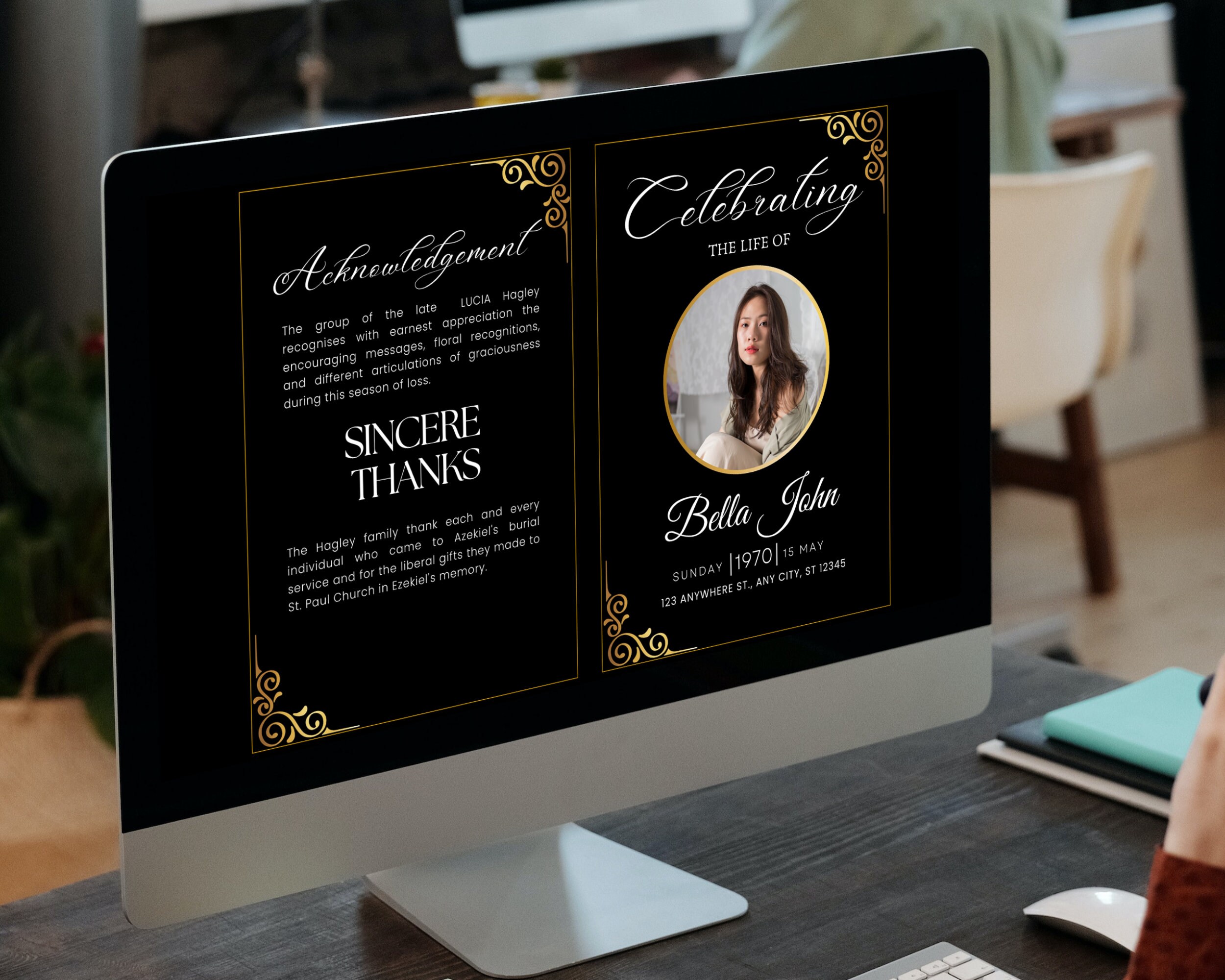 Funeral Programs Template Obituary Template for Funeral Memorial ...