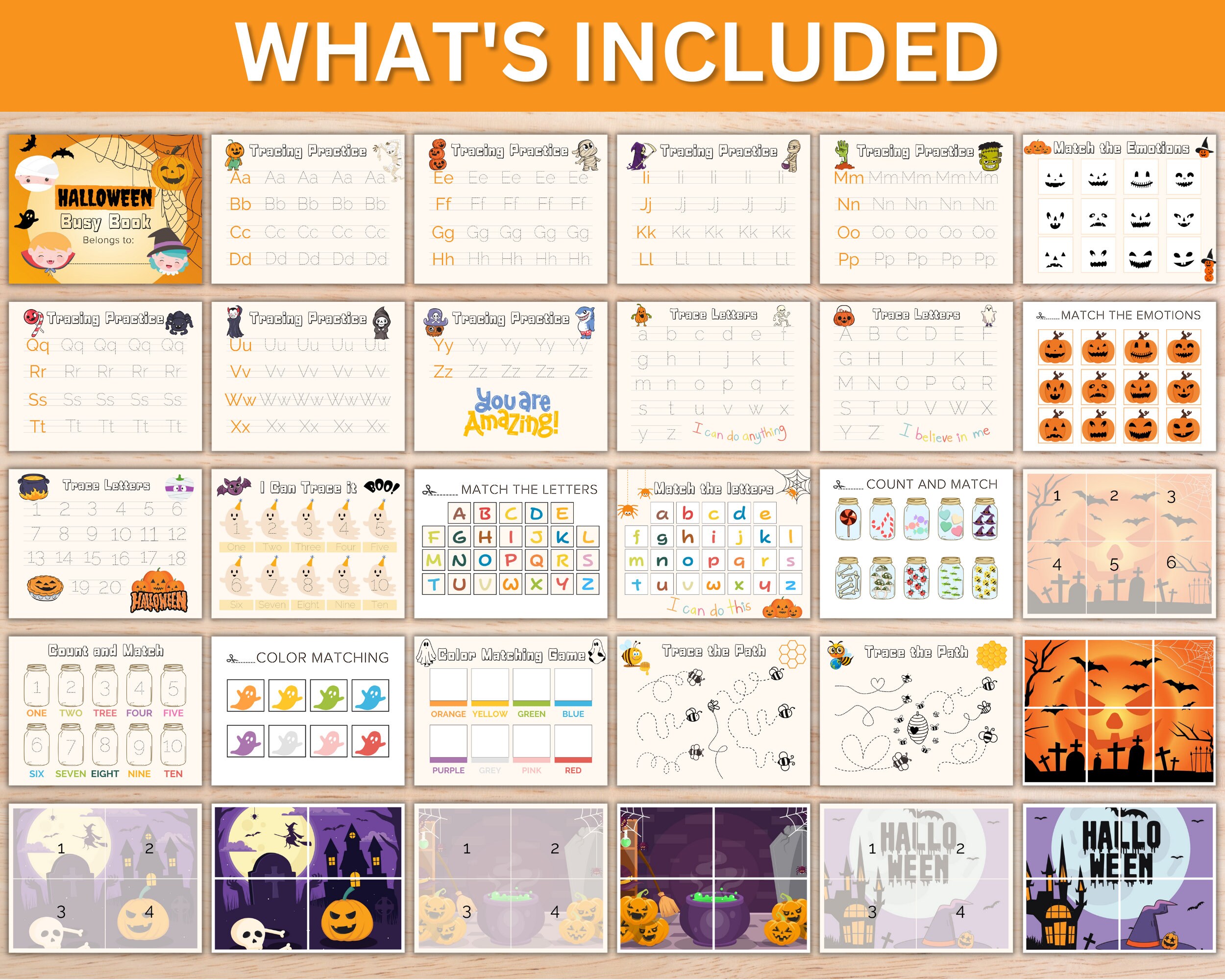 Halloween Busy Book Printable Toddler Learning Book Halloween ...