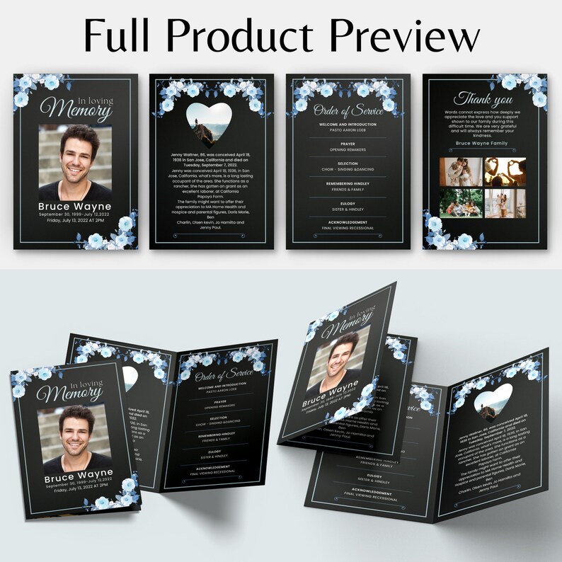 Funeral Programs Template Obituary Template for Funeral Memorial ...