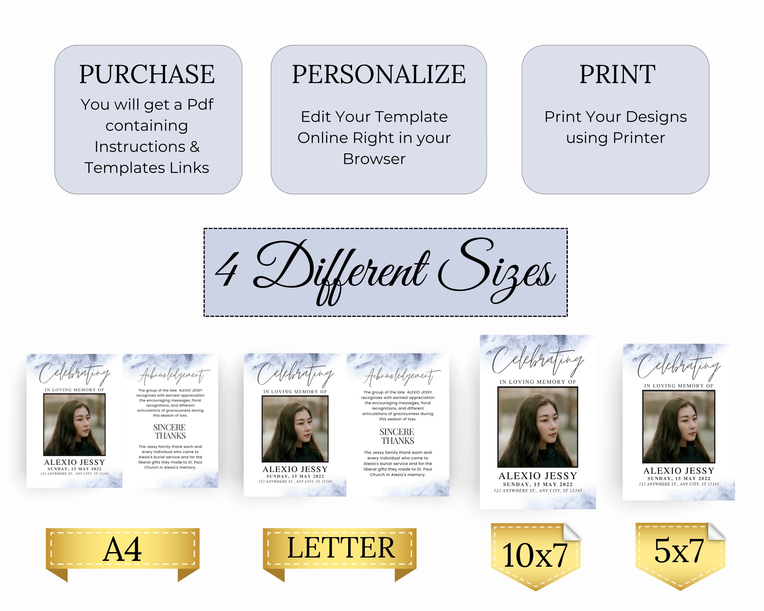 Editable 8 Pages Funeral Program Template Celebrating the Life of ...