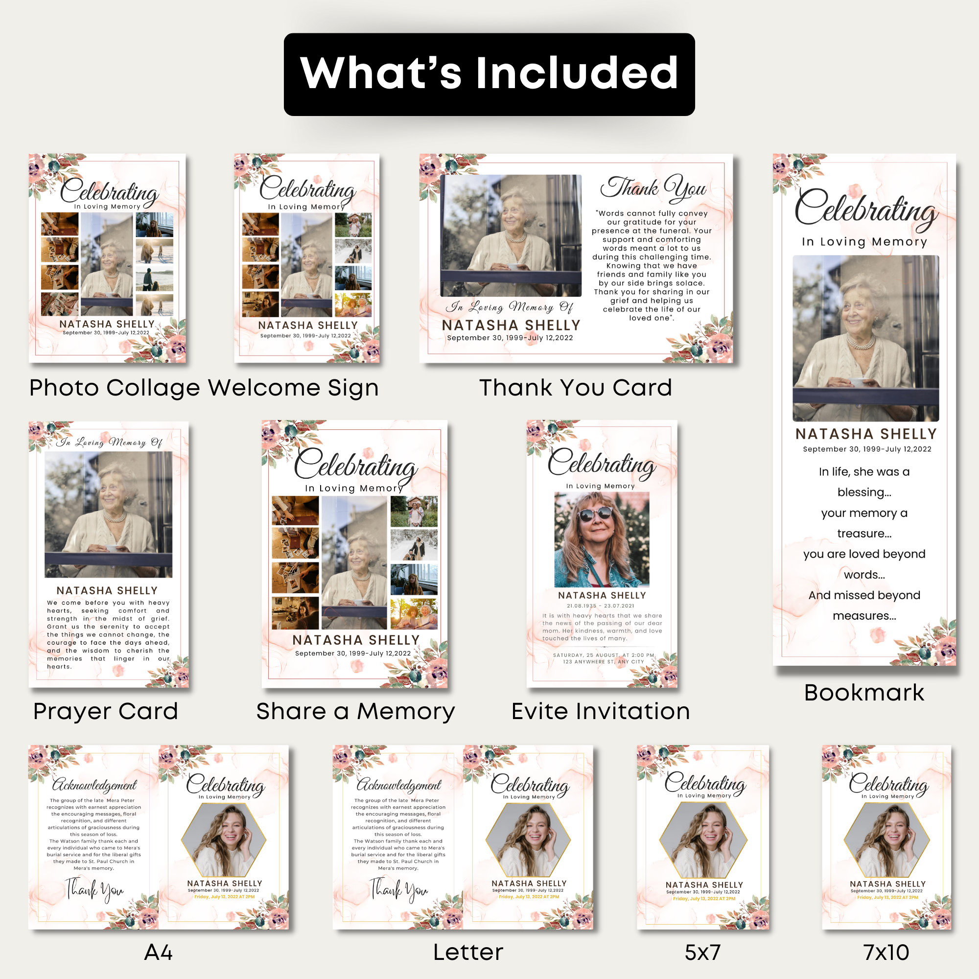 Funeral Programs Template Bundle Obituary Template for Funeral Memorial ...