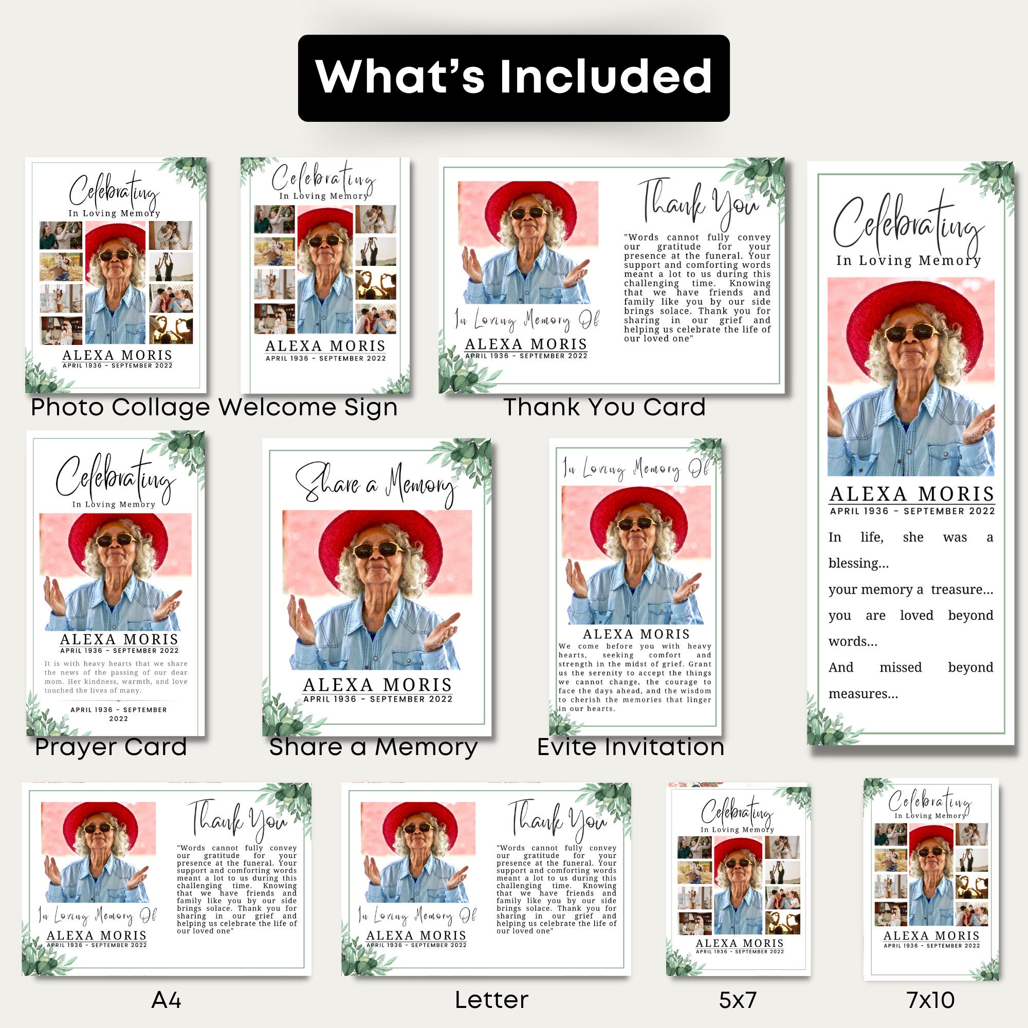 Funeral Programs Template Bundle Obituary Template for Funeral Memorial ...