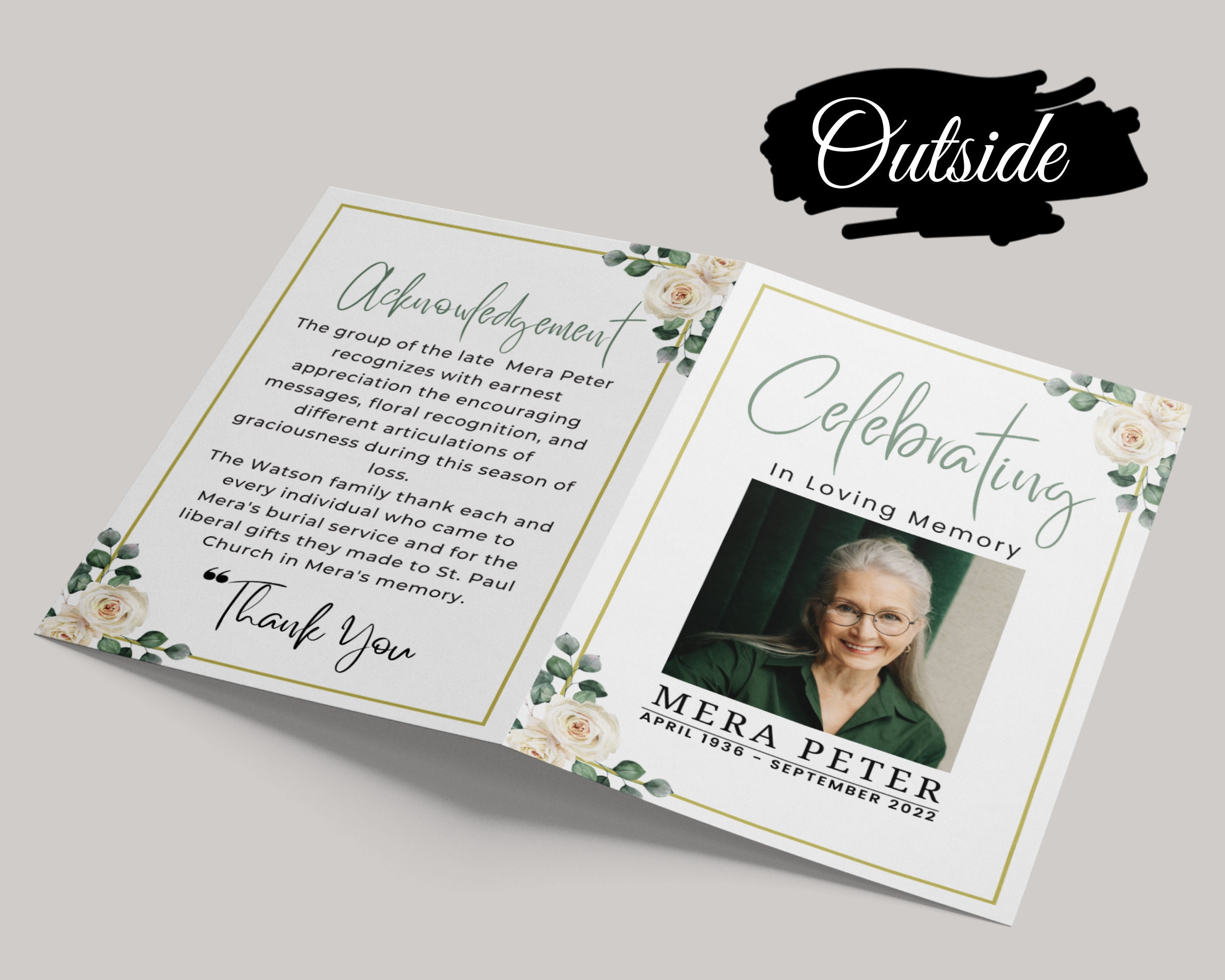 Funeral Programs Template Obituary Template for Funeral Memorial ...