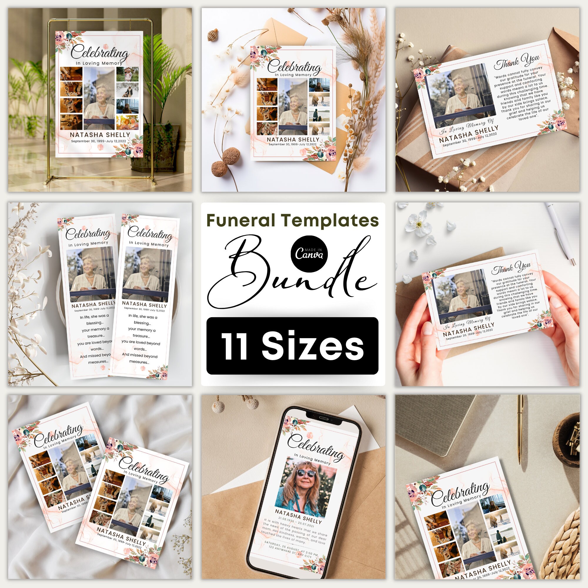 Funeral Programs Template Bundle Obituary Template for Funeral Memorial ...