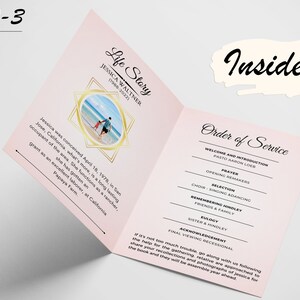 Editable Funeral Program Template, Memorial Service Template, Obituary ...