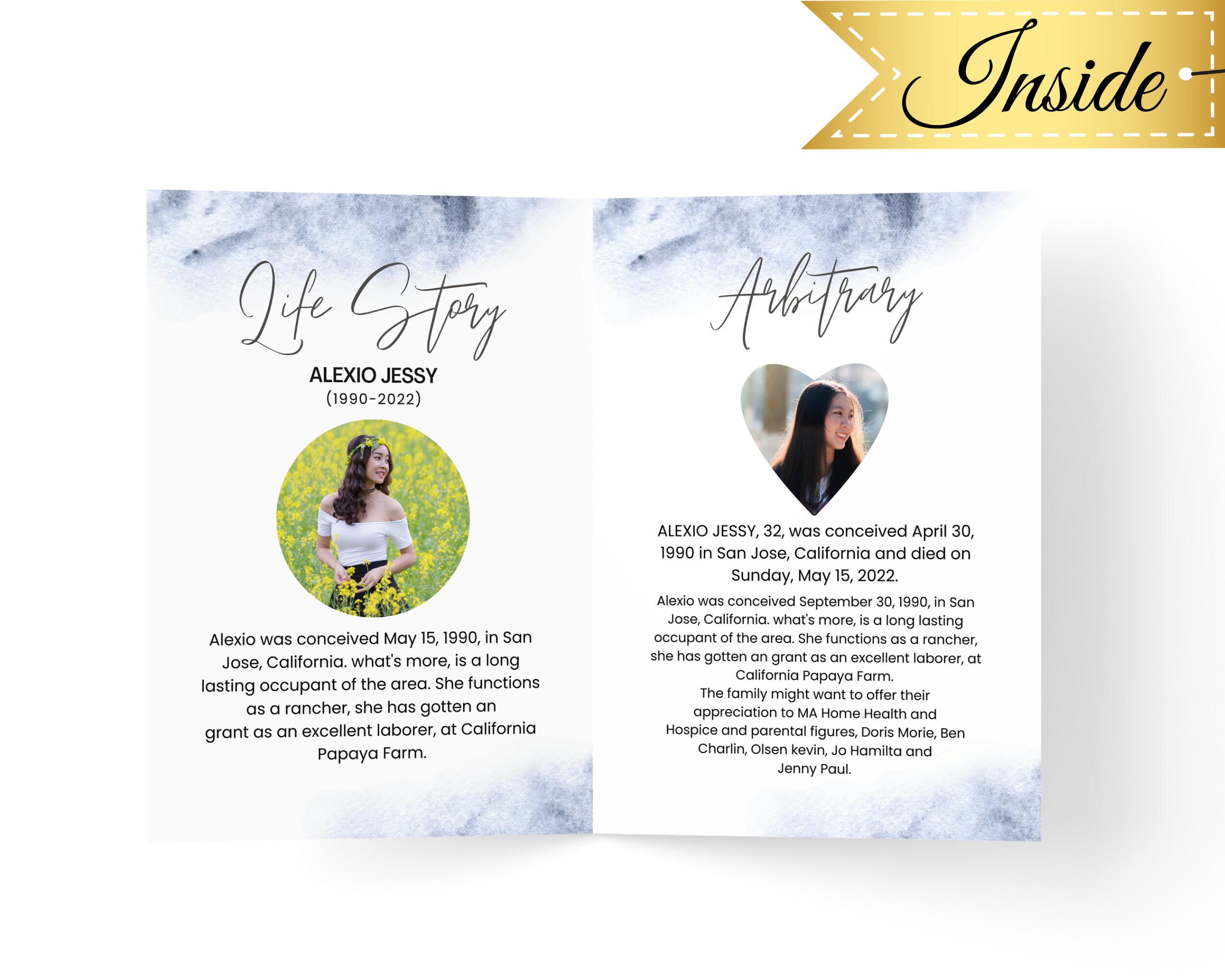 Editable 8 Pages Funeral Program Template Celebrating the Life of ...