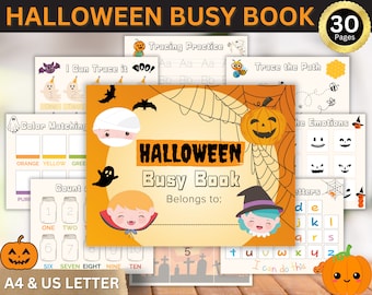 Halloween Busy Book Printable Toddler Learning Book Halloween ...