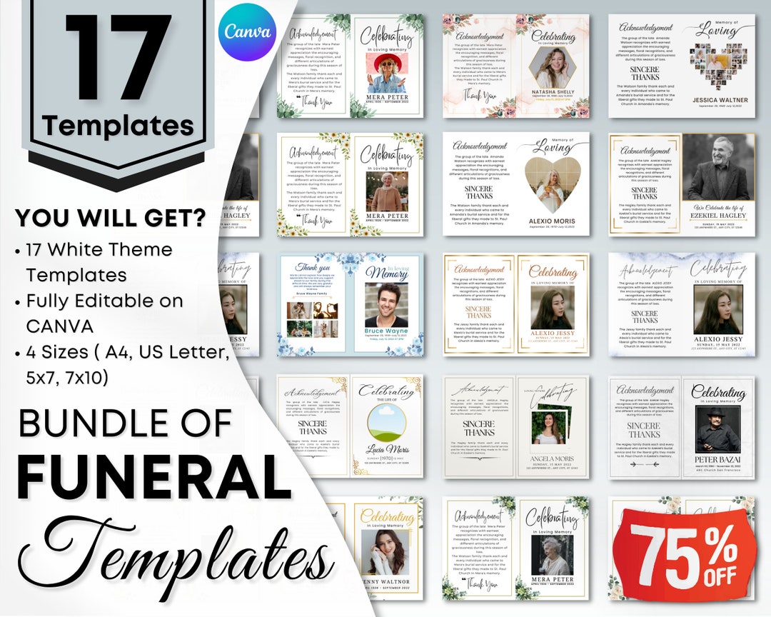 17 Funeral Programs Template Bundle Obituary Template for Funeral ...