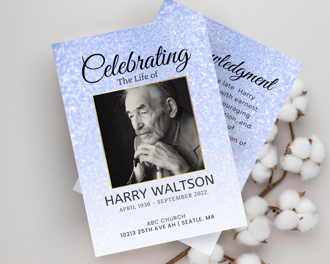 Funeral Programs Template Obituary Template for Funeral Memorial ...