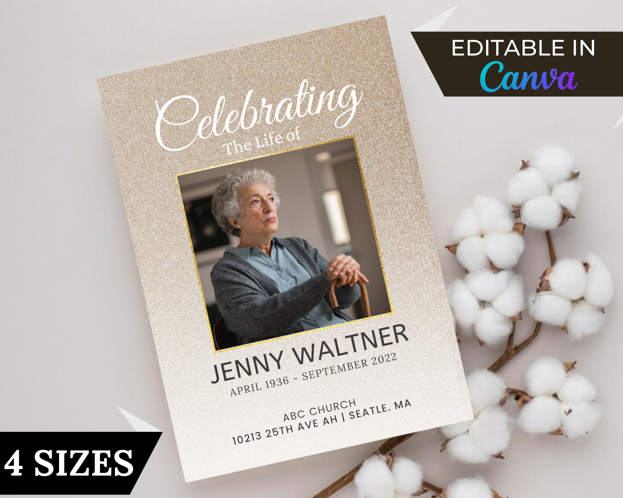 Funeral Programs Template Obituary Template for Funeral - Etsy