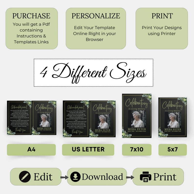 Funeral Programs Template Obituary Template for Funeral Memorial ...