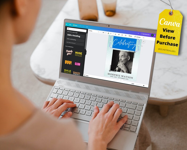 Glitter Funeral Program Template 4 Page Funeral Program - Etsy