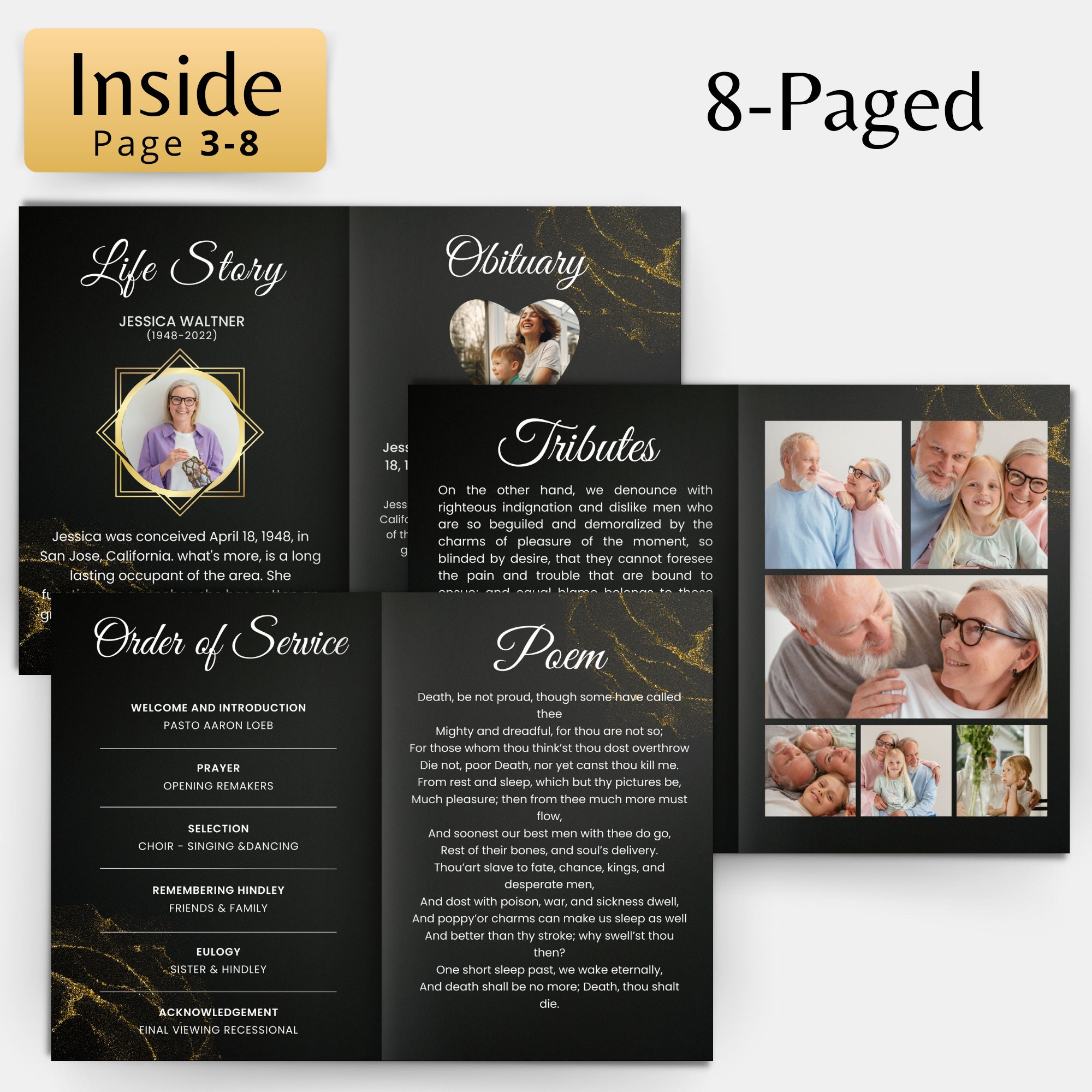 Funeral Programs Template Obituary Template for Funeral Memorial ...