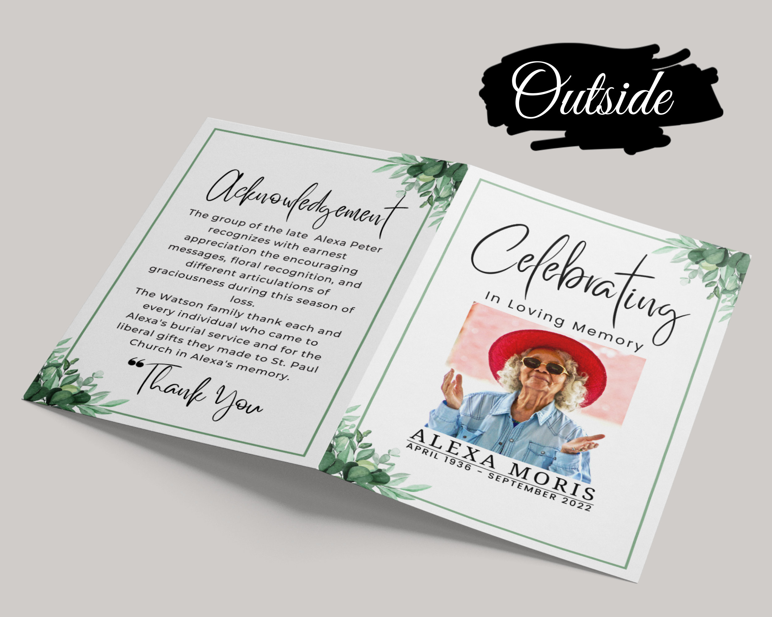 Funeral Programs Template Obituary Template for Funeral - Etsy