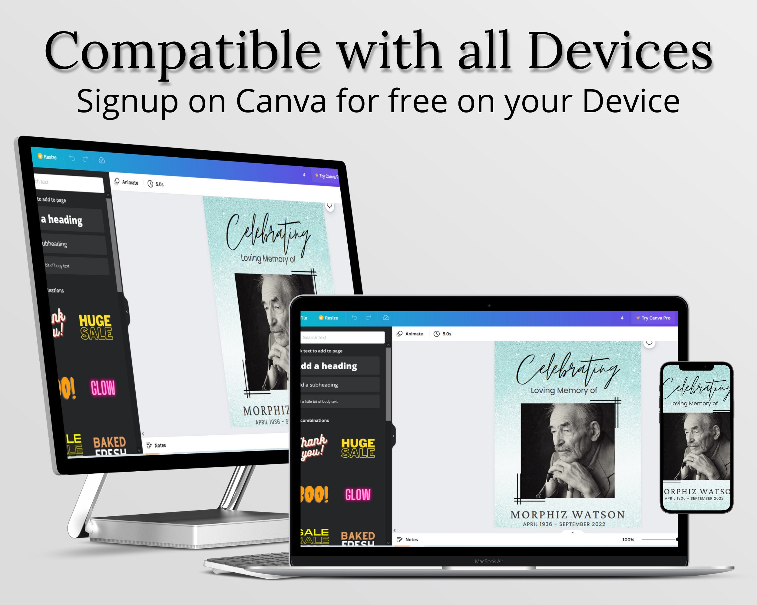 Glitter Funeral Program Template 4 Page Funeral Program - Etsy