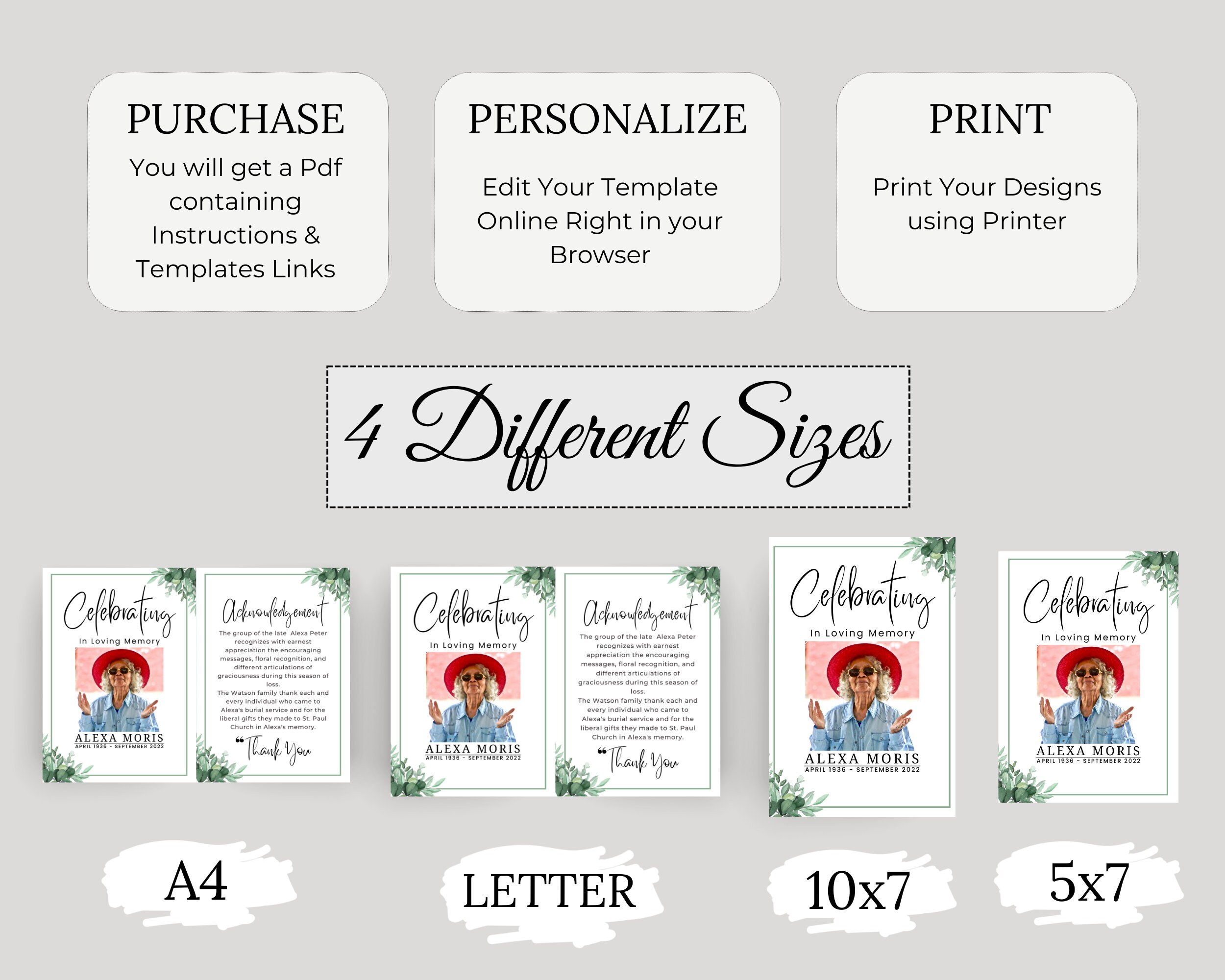 Funeral Programs Template Obituary Template for Funeral - Etsy