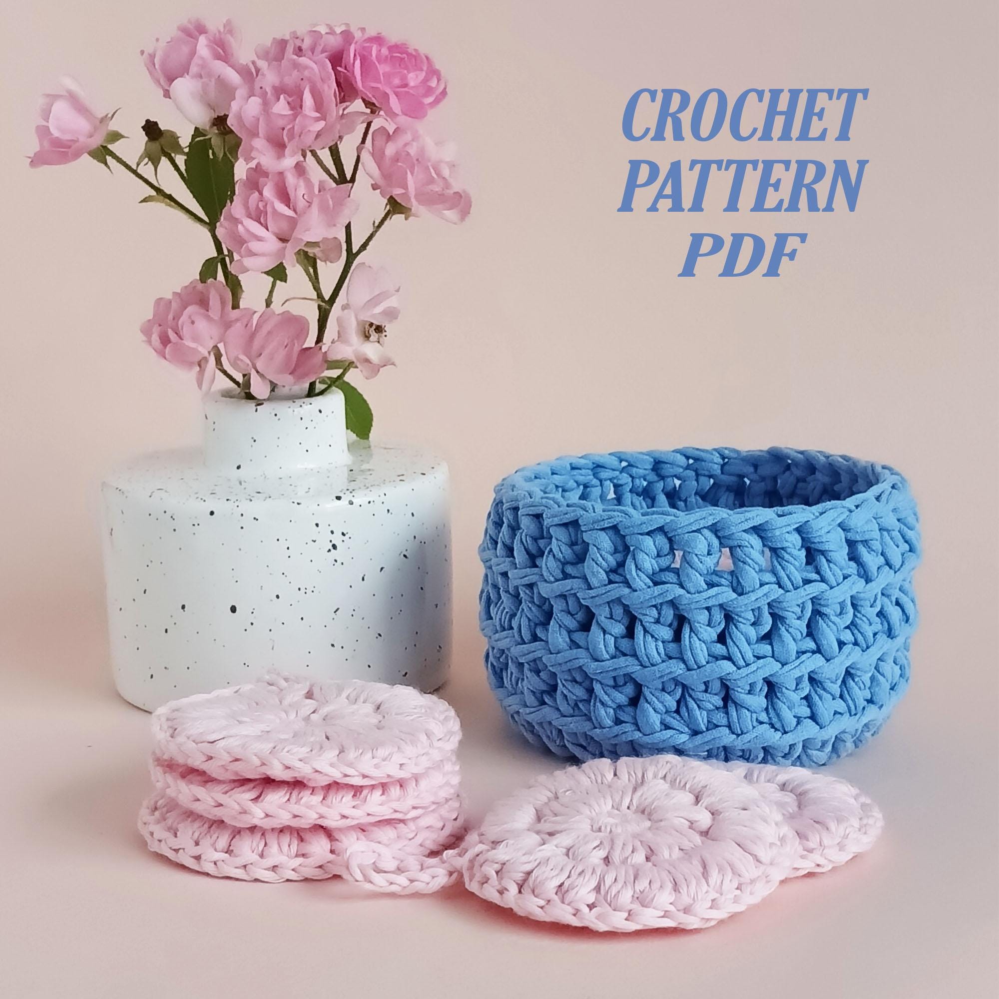 Crochet Pattern Reusable Pads and Basket Makeup Remover Zero Waste ...