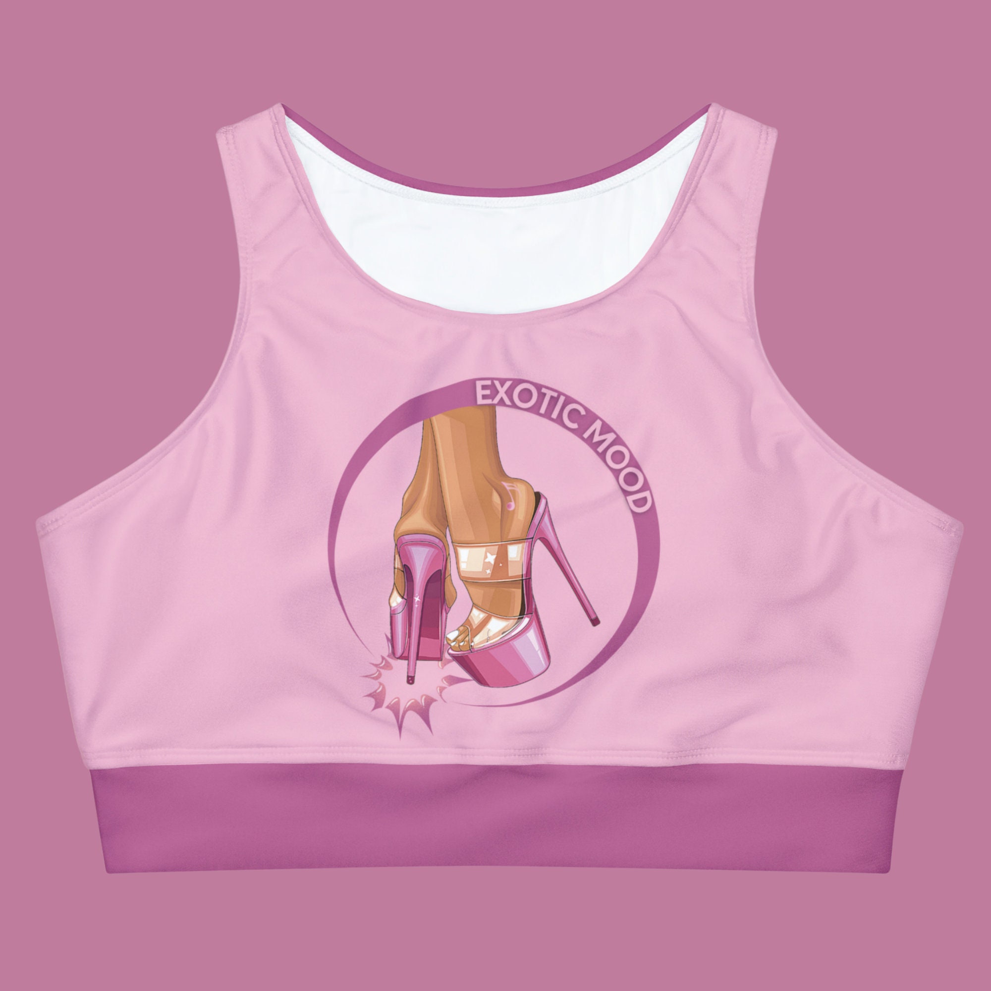 Pole Dance Sports Bra Pink Exotic Pole Wear Dancewear - Etsy