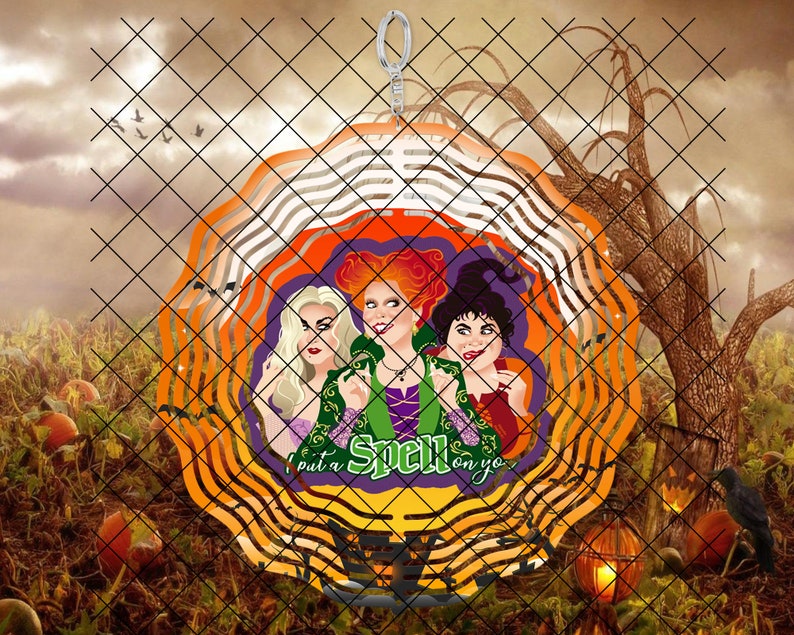 Halloween 3 Witches Wind Spinner PNG - Etsy