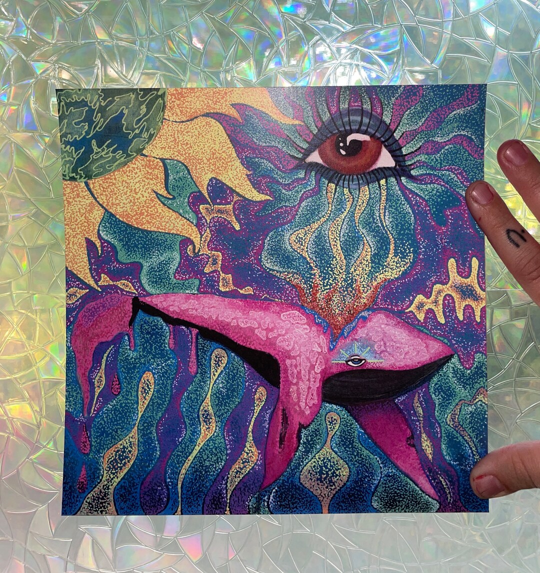 Art Print Gift, Whale Wall Art, Trippy Home Decor, Whale Gift for Her ...