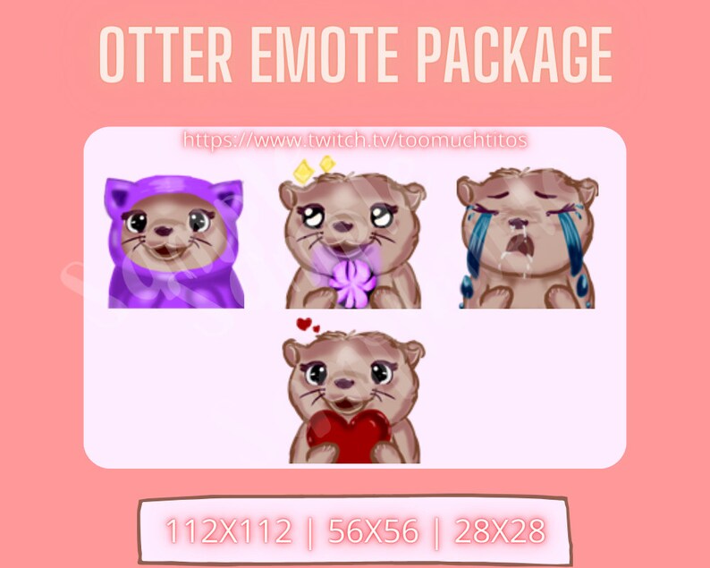 Twitch Emote/ Otter Emote Pack/ Kawaii Otter Sub Emote - Etsy Ireland