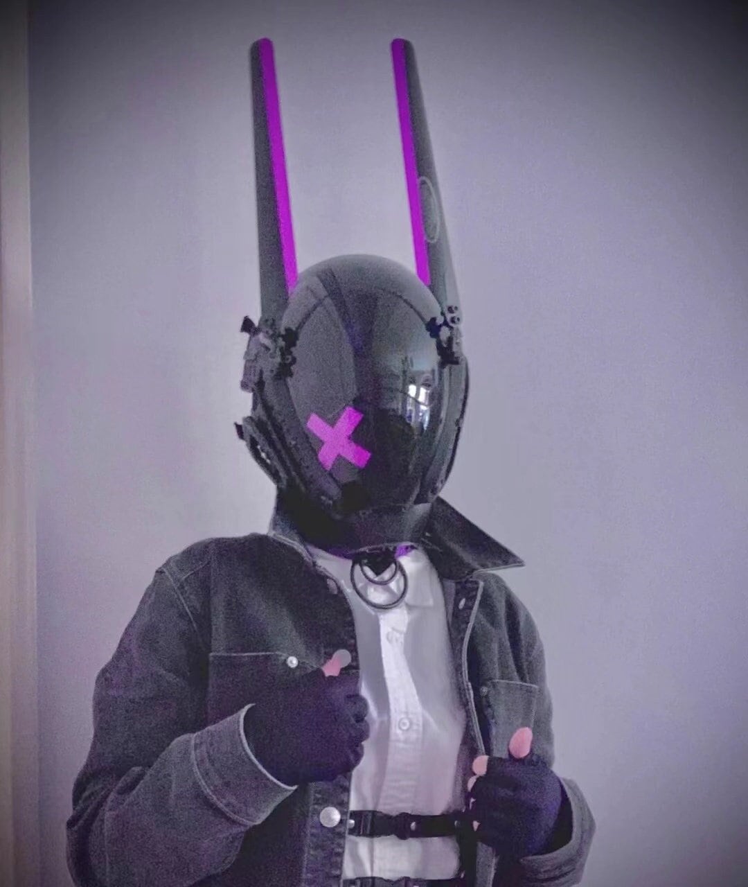 Cyberpunk Mask-cyberpunk Helmet-cute Bunny Ear Cosplay - Etsy Singapore