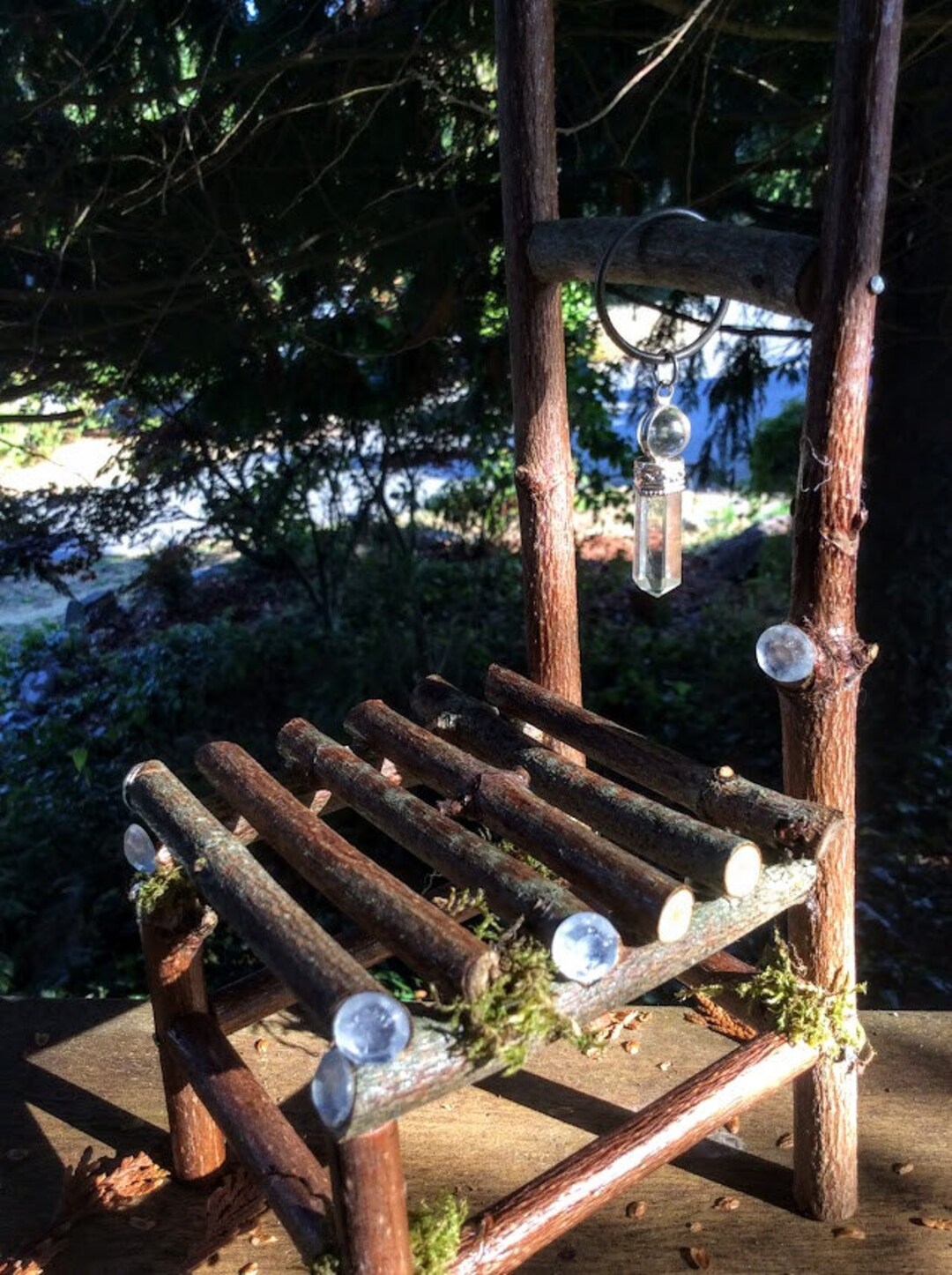 Crystal Dangle Faery Chair, Gnome, Mystical, Garden, Fairy, Witch House ...