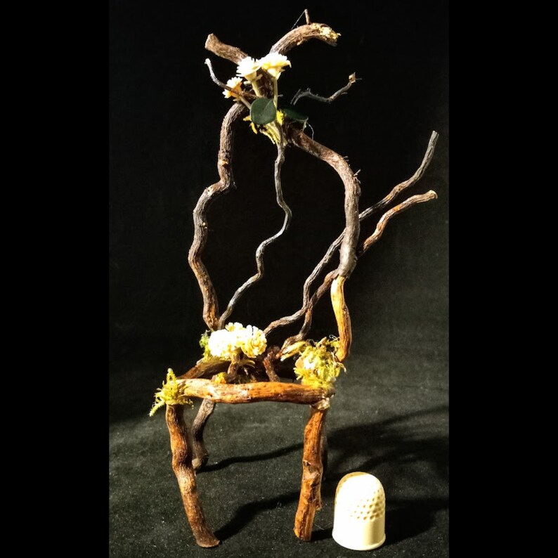 Twiggy Tangled Root Faery Chair With Tiny Rosettes and Leaves - Etsy