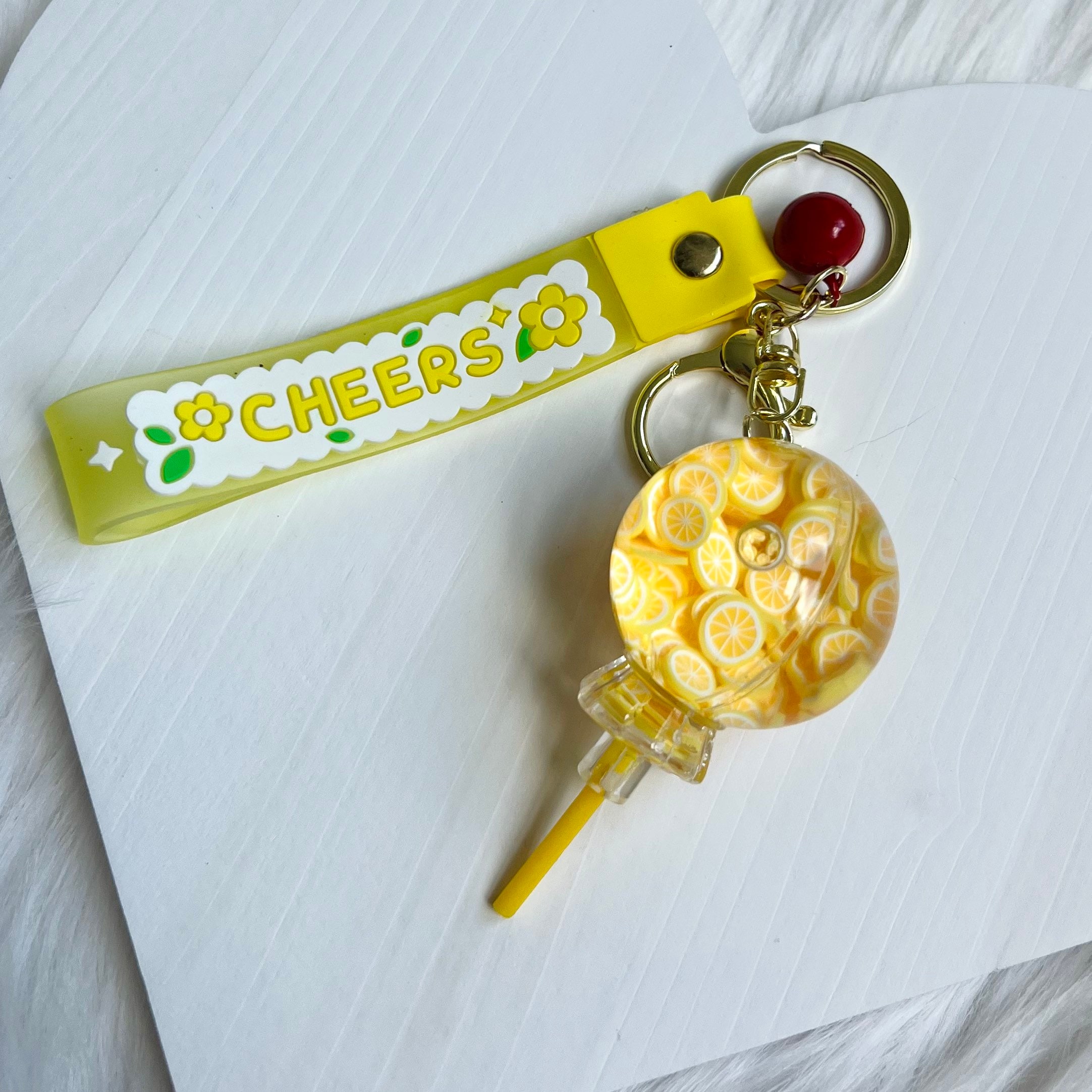 Fruit Lollipop Keychain, Candy Accessory, Key Ring Holder, Fruit Charm ...