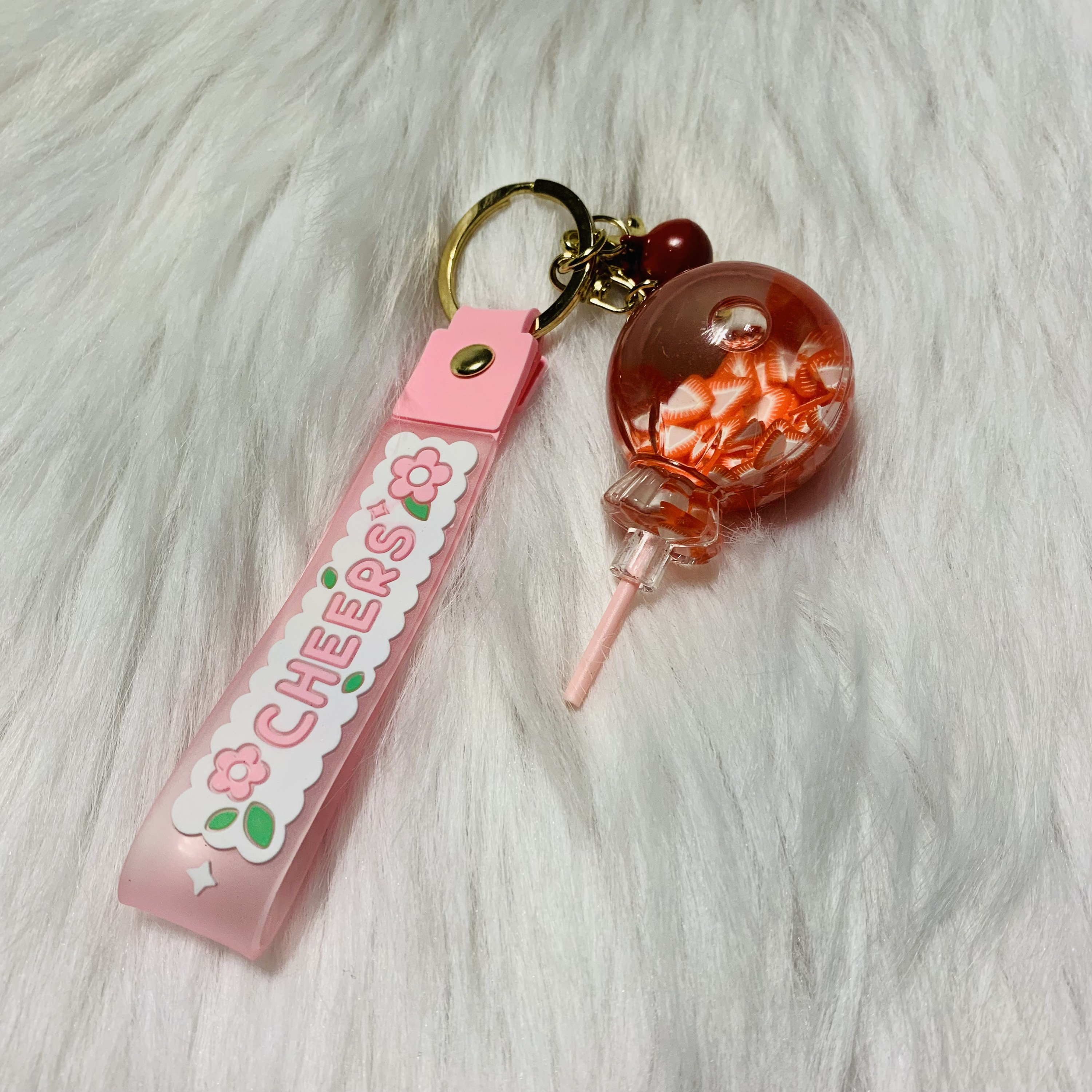 Fruit Lollipop Keychain, Candy Accessory, Key Ring Holder, Fruit Charm ...