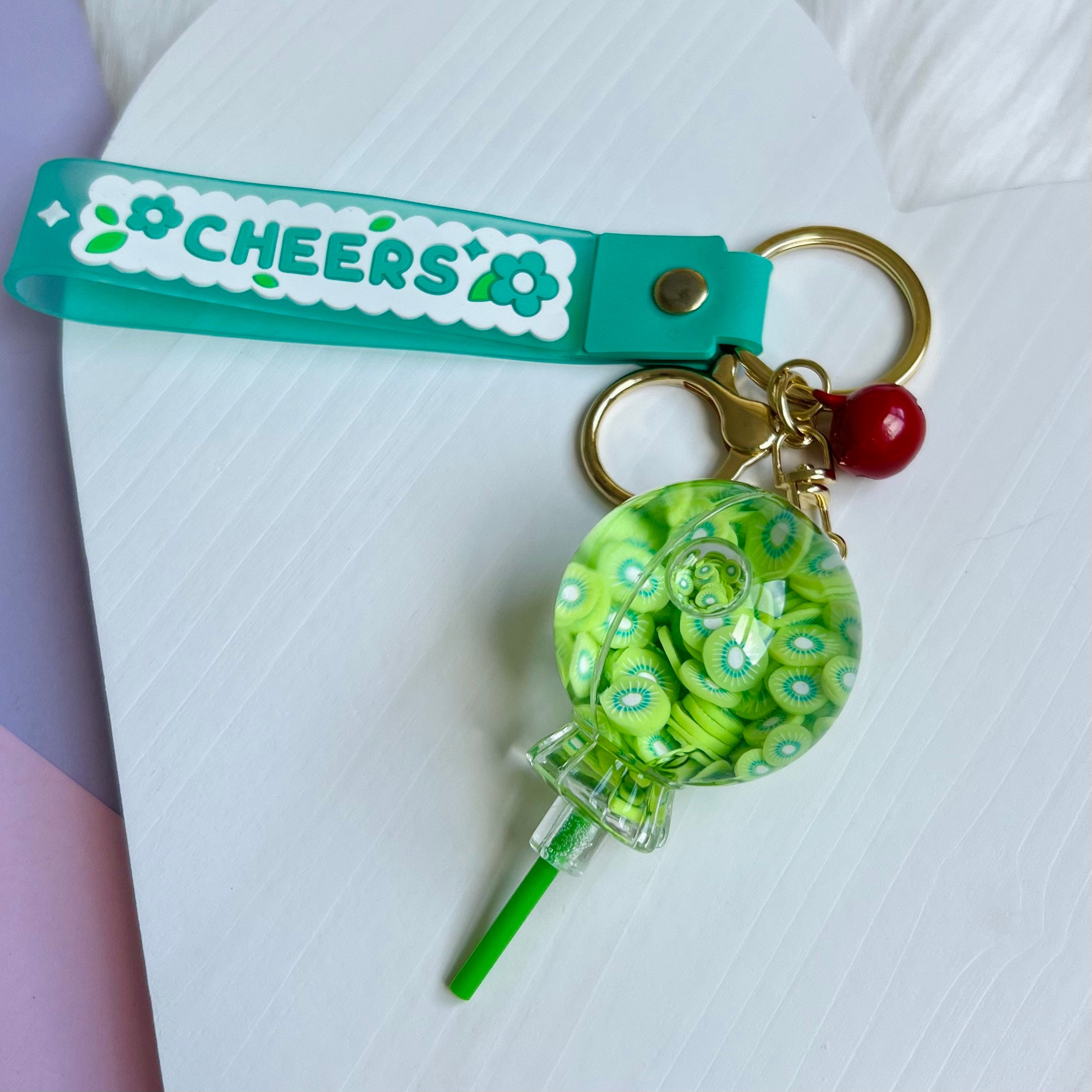Fruit Lollipop Keychain, Candy Accessory, Key Ring Holder, Fruit Charm ...