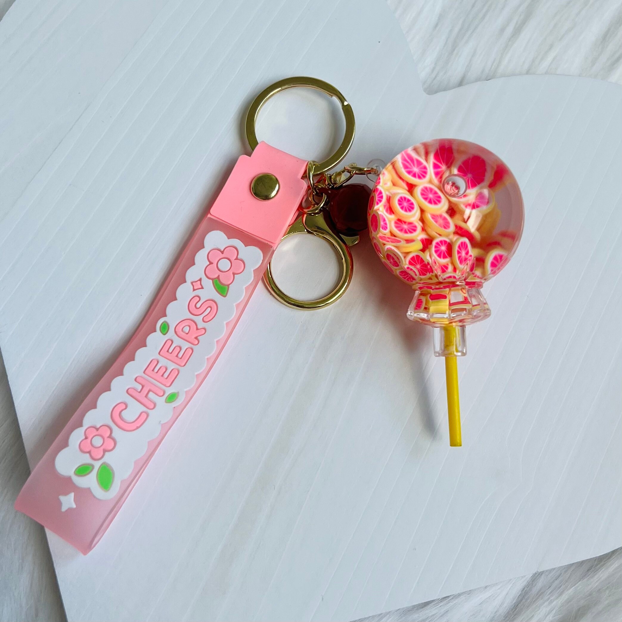 Fruit Lollipop Keychain, Candy Accessory, Key Ring Holder, Fruit Charm ...