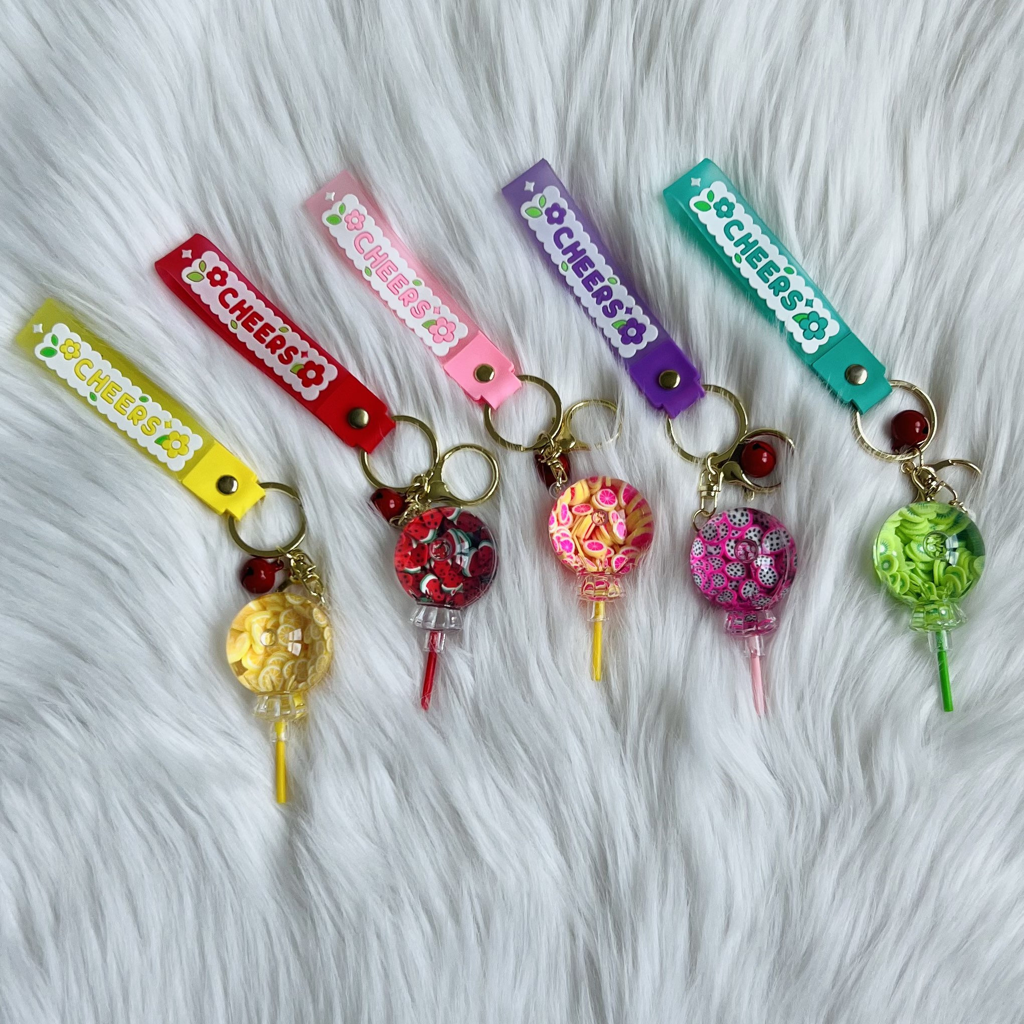 Fruit Lollipop Keychain, Candy Accessory, Key Ring Holder, Fruit Charm ...